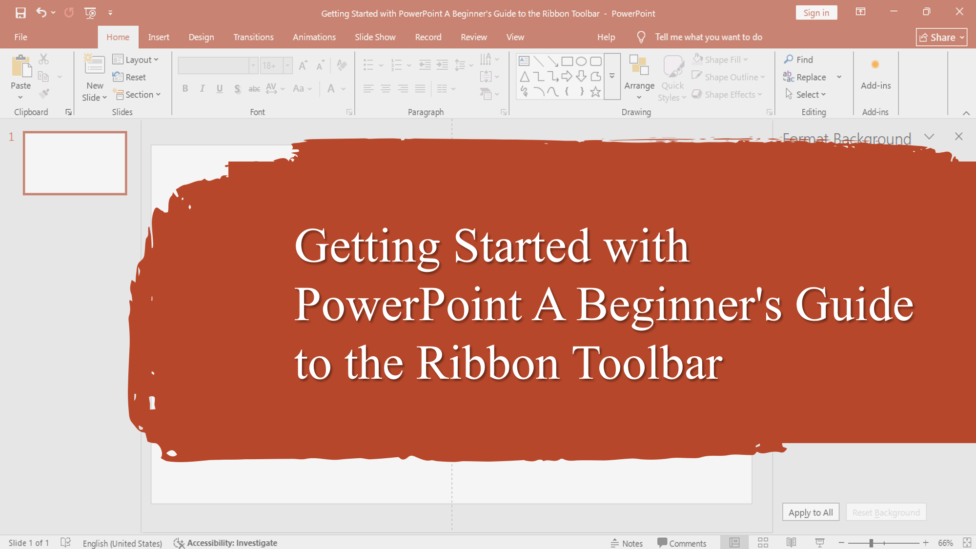 Getting Started with PowerPoint: Ribbon Toolba
