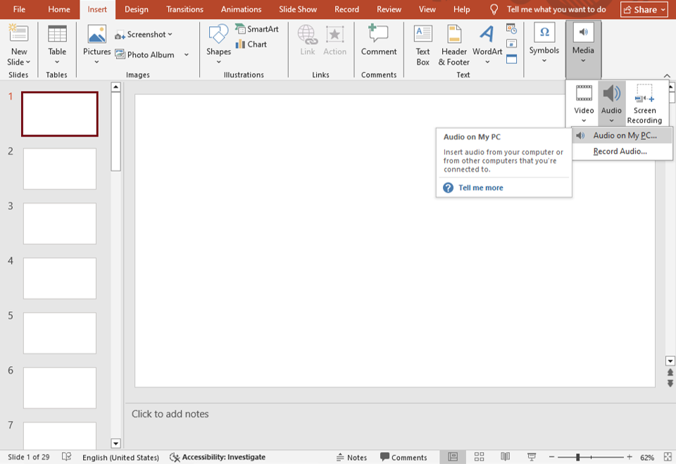 How to Add and Format Audio in PowerPoint | Tutorial